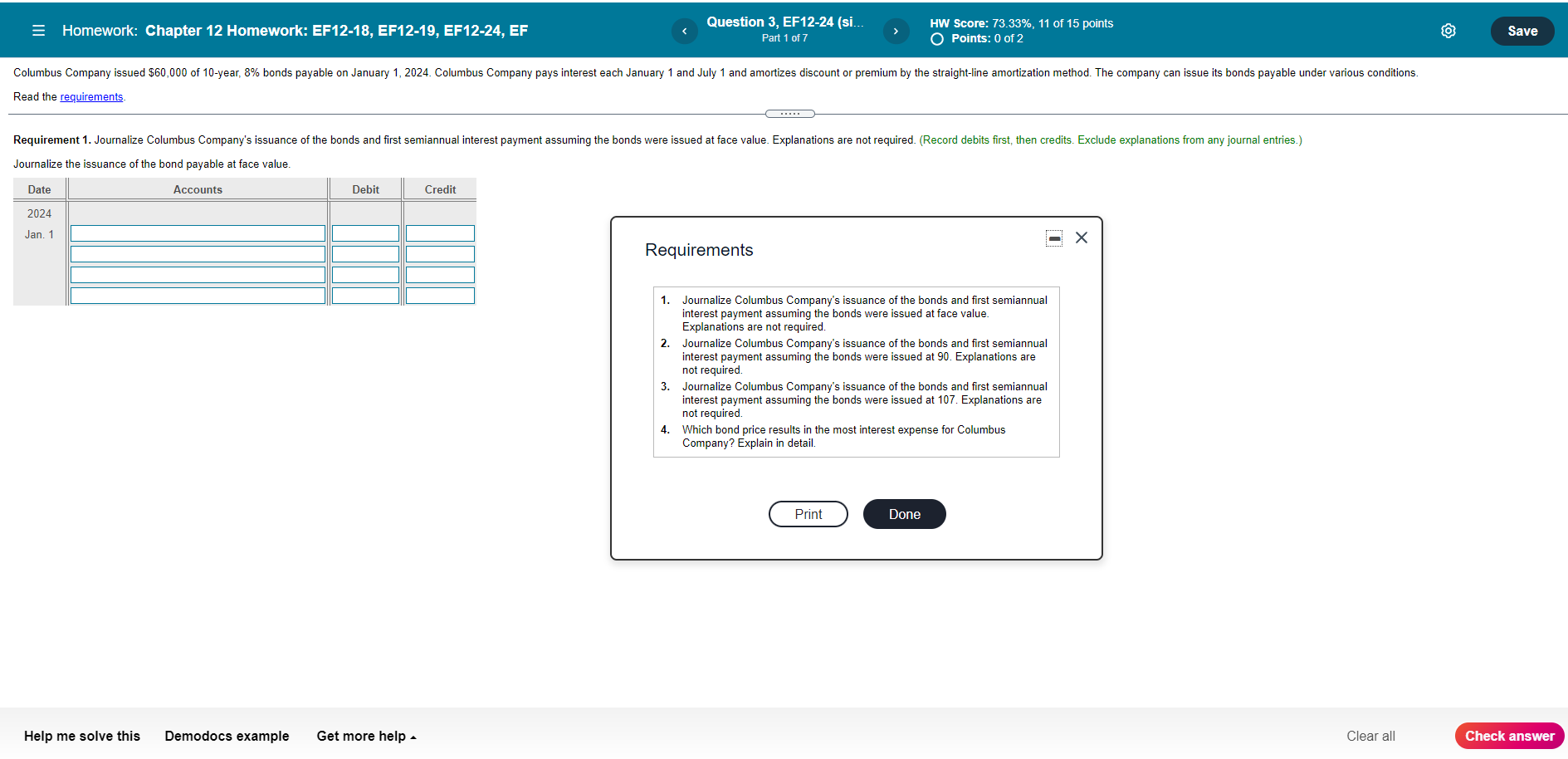 Solved = Homework: Chapter 12 Homework: EF12-18, EF12-19, | Chegg.com