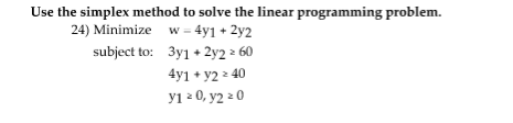 Solved Use the simplex method to solve the linear | Chegg.com