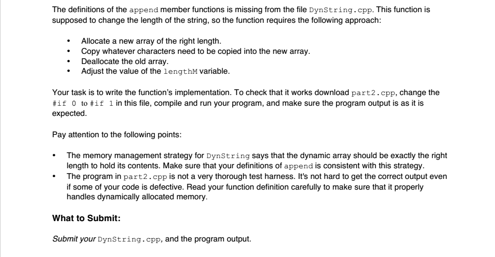 Solved The definitions of the append member functions is | Chegg.com