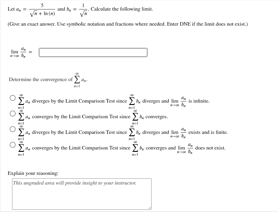 Solved 5 Let an = and bn = Calculate the following limit. vn | Chegg.com