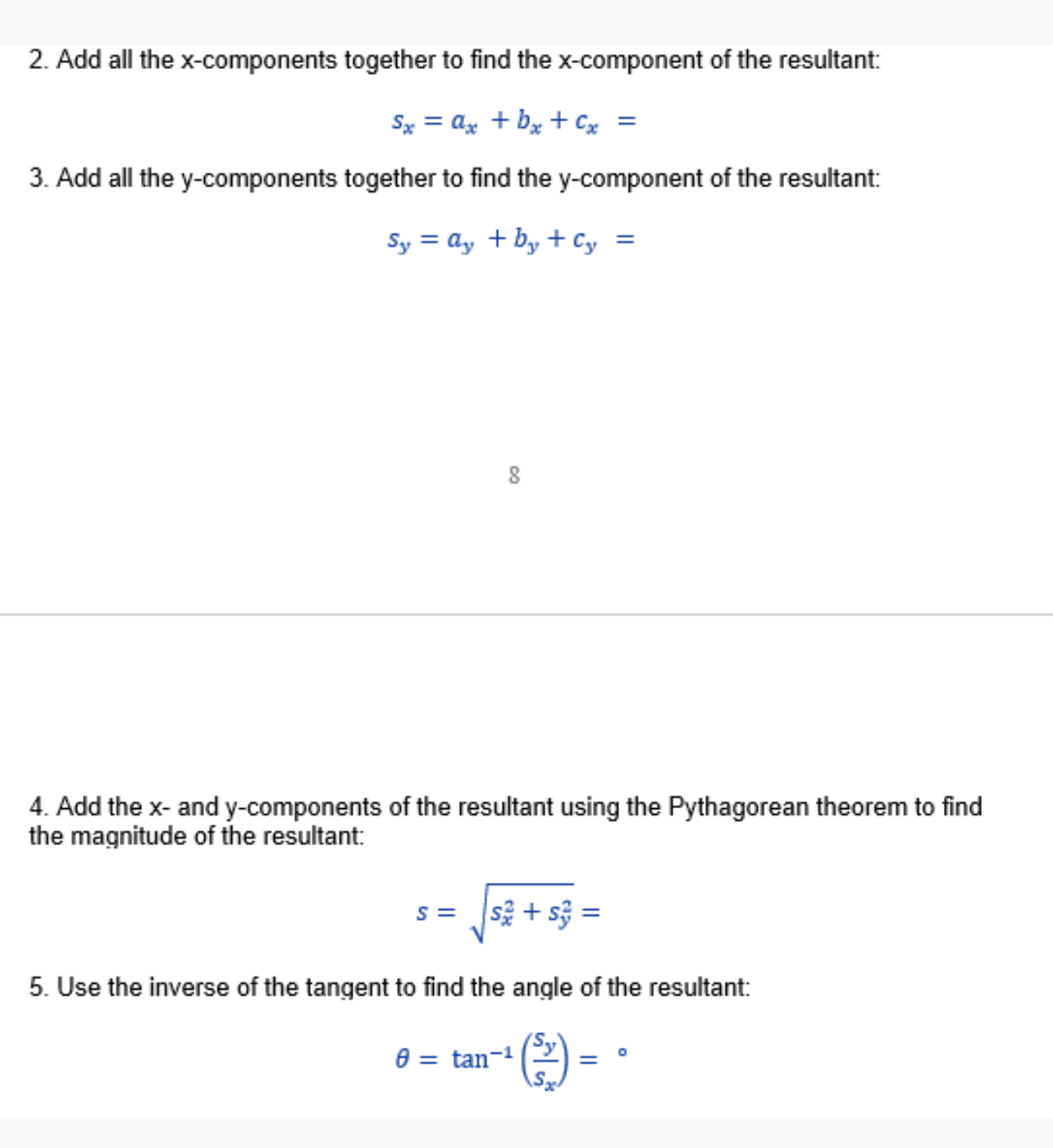 Solved Table 4 Vector addition 2 (Analytical method) Please | Chegg.com