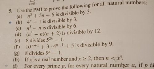Solved 5. Use the PMI to prove the following for all natural | Chegg.com