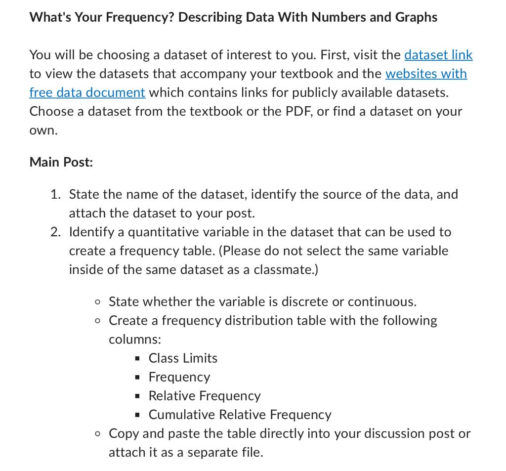 Solved Whats Your Frequency Describing Data With Numbers