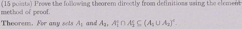 Solved (15 points) Prove the following theorem directly from | Chegg.com