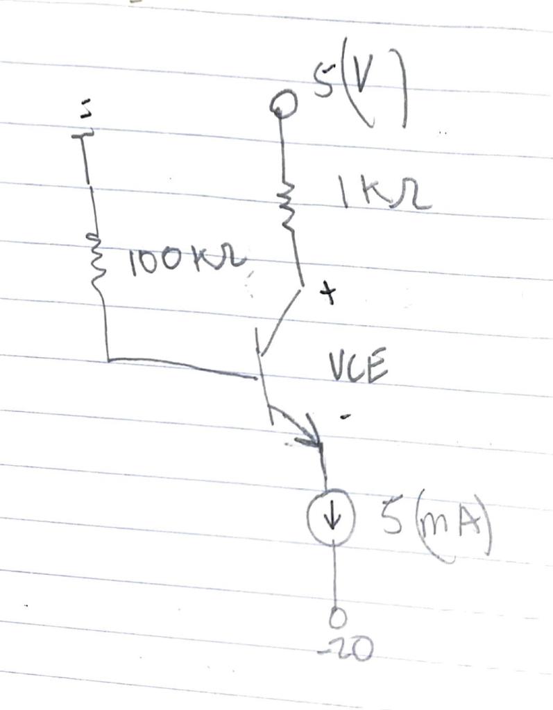 Solved B = 100 VCE SAT = 0 VBE = 0.7v Find ICQ and VCEQ | Chegg.com