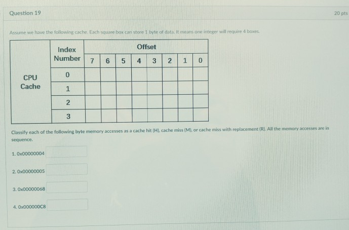 Solved Question 19 20 pts Assume we have the following | Chegg.com