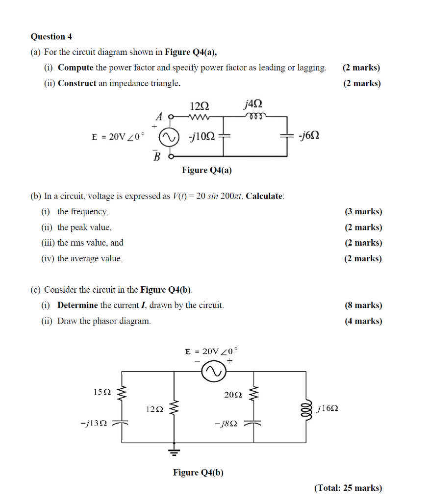 Solved Question 4 (a) For the circuit diagram shown in | Chegg.com