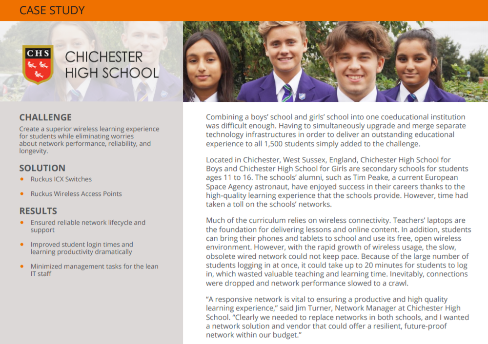 CASE STUDY CHS CHICHESTER HIGH SCHOOL CHALLENGE | Chegg.com