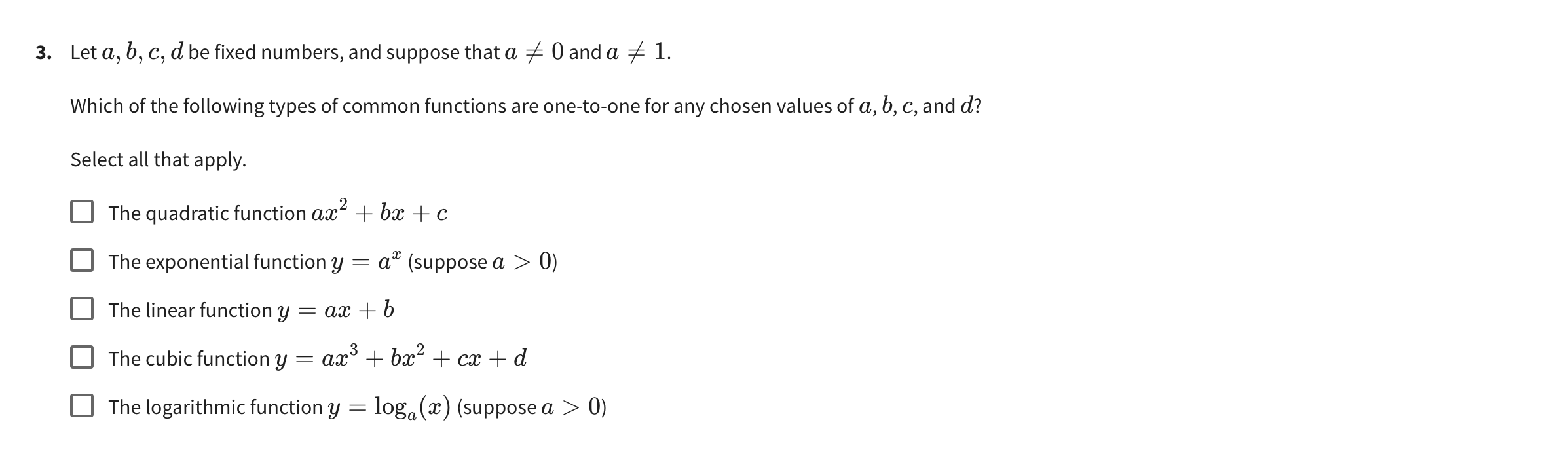 Solved Let a,b,c,d ﻿be fixed numbers, and suppose that a≠0 | Chegg.com