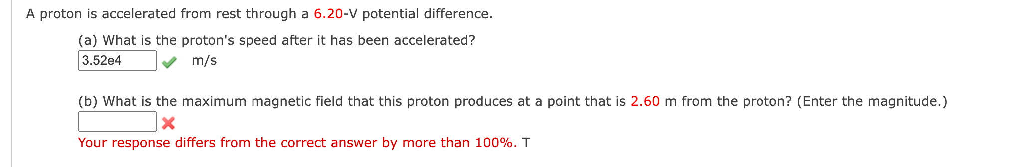 Solved A Proton Is Accelerated From Rest Through A 6 20−v