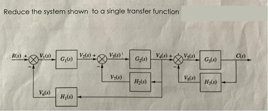 Solved Reduce the system shown to a single transfer function | Chegg.com