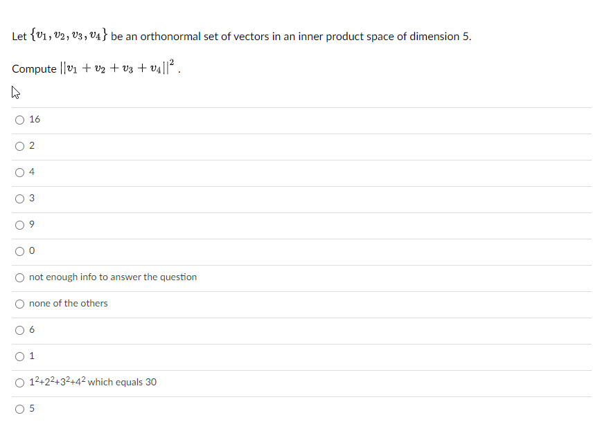 Solved Let {V1, V2, V3, V4} be an orthonormal set of vectors | Chegg.com