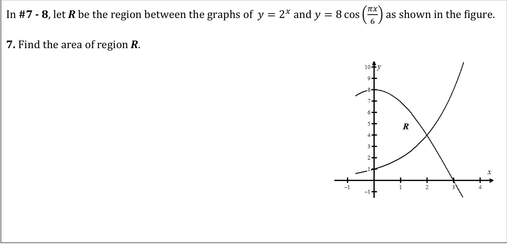 Solved πχ In #7 - 8, let R be the region between the graphs | Chegg.com