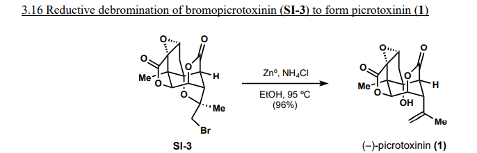 Solved 3.16 Reductive debromination of bromopicrotoxinin | Chegg.com