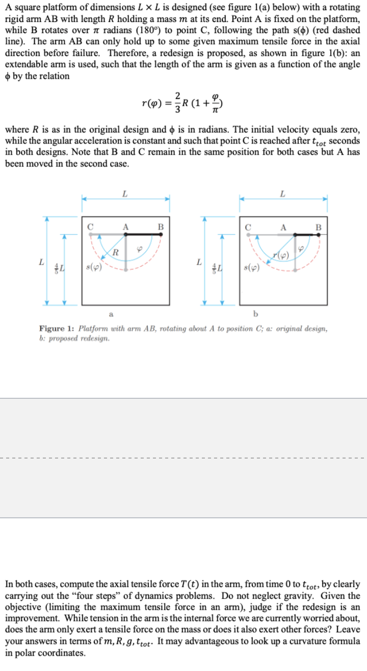 Solved A square platform of dimensions L×L ﻿is designed (see | Chegg.com