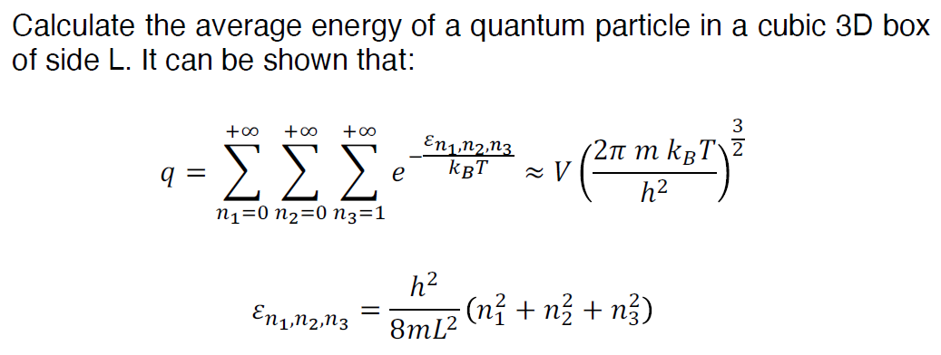 Solved Calculate the average energy of a quantum particle in | Chegg.com