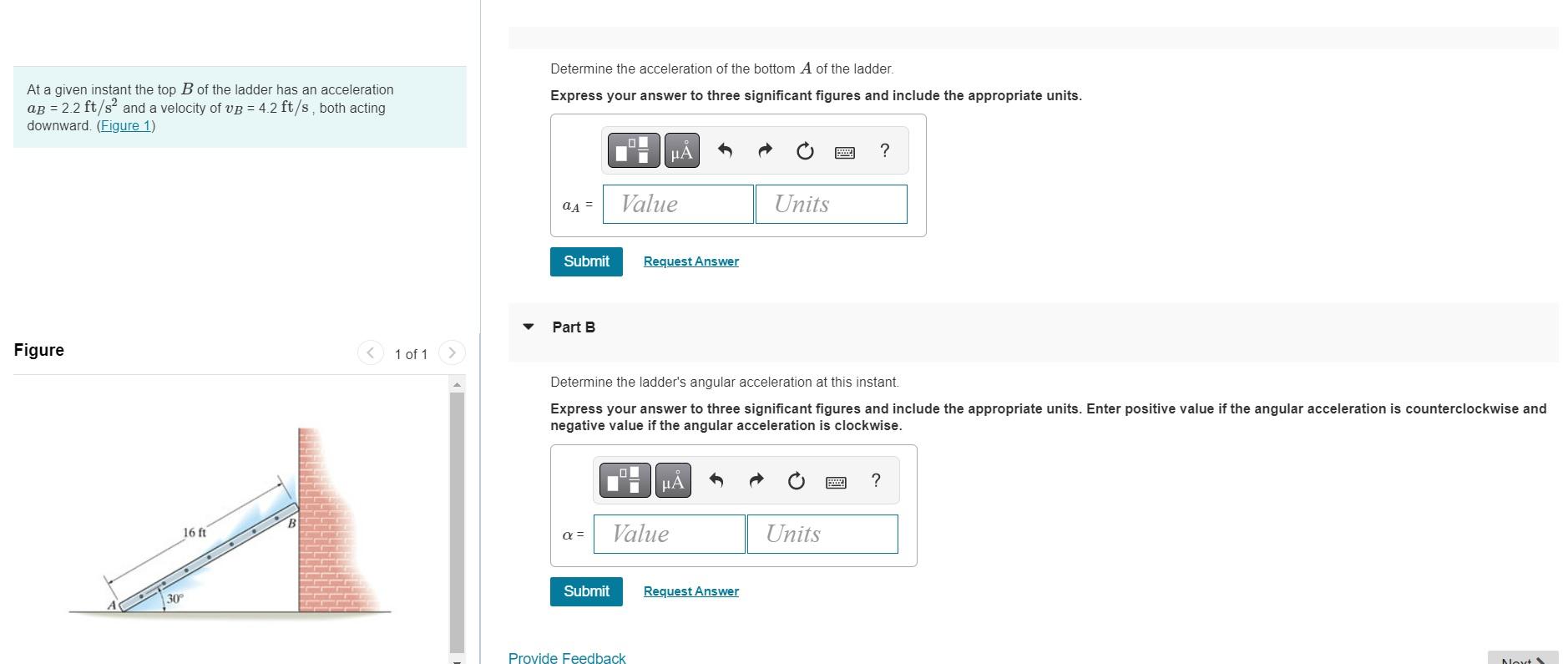 Solved Determine the acceleration of the bottom A of the | Chegg.com