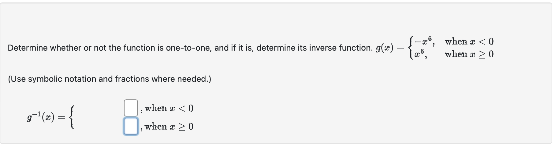 Solved Determine whether or not the function is one-to-one, | Chegg.com