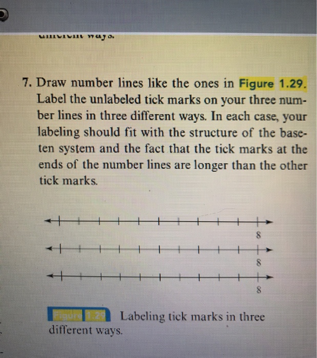 Solved 7. Draw number lines like the ones in Figure 1.29 | Chegg.com