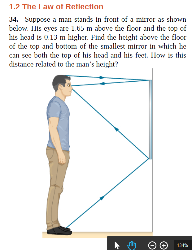 Solved 1.2 The Law of Reflection 34. Suppose a man stands in | Chegg.com
