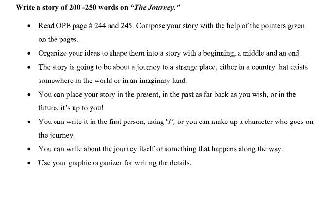 Solved Write a story of 200-250 words on "The Journey." • | Chegg.com