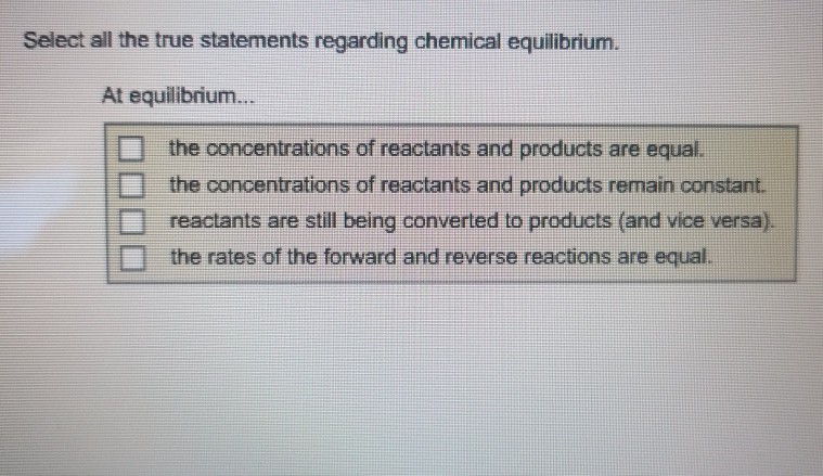 Solved Select all the true statements regarding chemical | Chegg.com