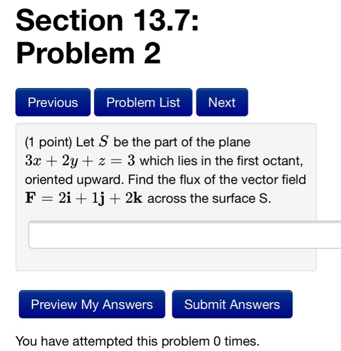 Solved Let S be the part of the plane 3x + 2y + z = 3 which | Chegg.com Solved Let S be the part of the plane 3x + 2y + z = 3 which | Chegg.com