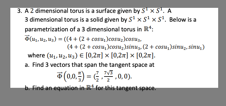 calculus on manifold: Representing Tangent Spaces on | Chegg.com