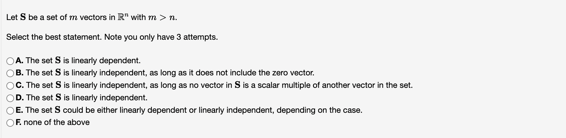 Solved Let A be a matrix with more rows than columns. Select | Chegg.com
