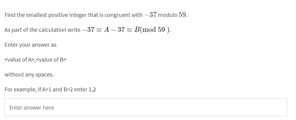 Solved Find the smallest positive integer that is congruent | Chegg.com