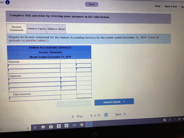 Solved ember 31, 2019, trial balance for Haman Accounting | Chegg.com