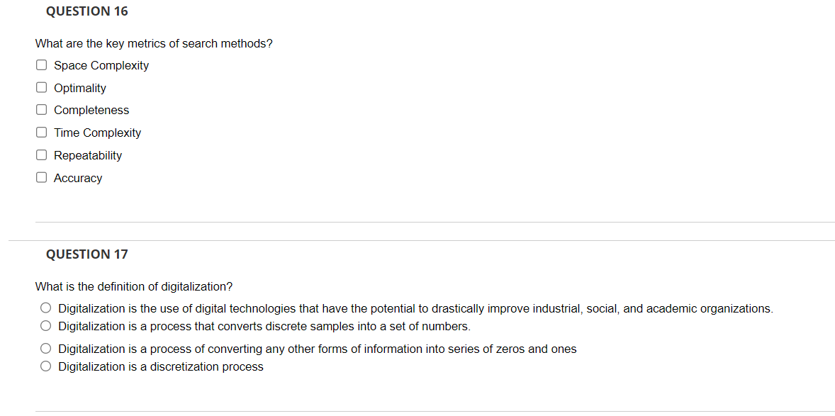 Solved QUESTION 16 What are the key metrics of search | Chegg.com