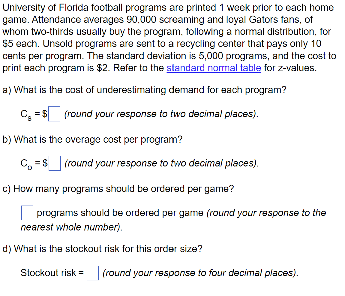 Solved University of Florida football programs are printed 1 | Chegg.com