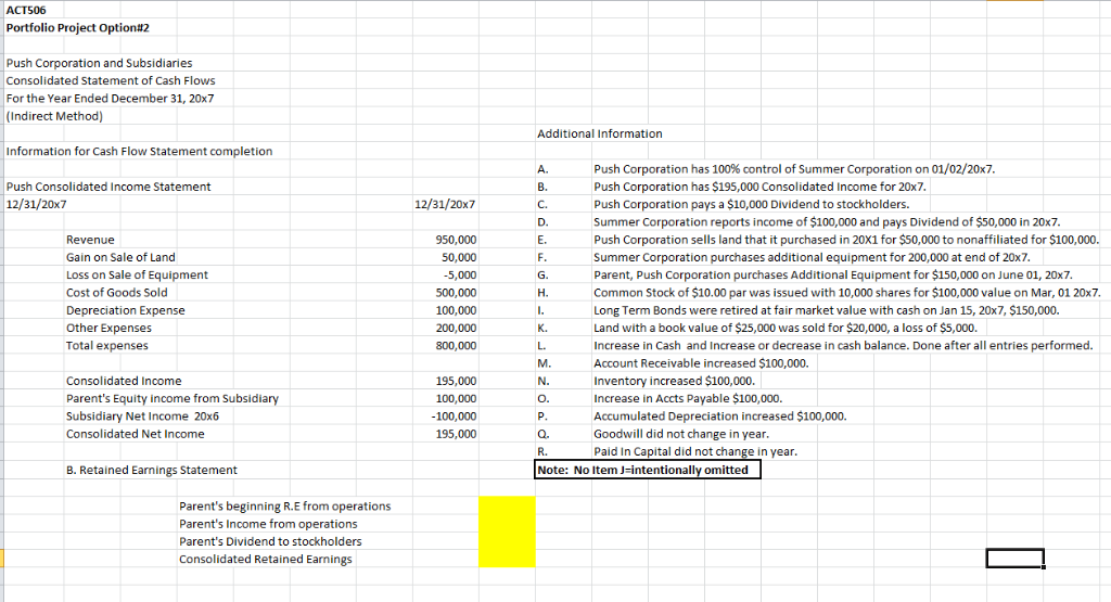 Indirect Cash Flow Statement Template Excel