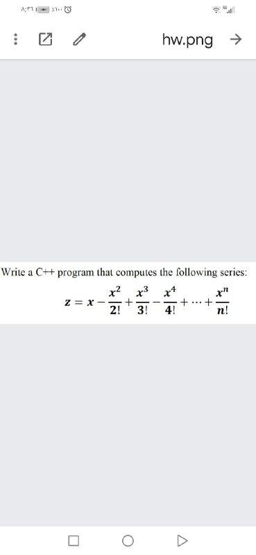 Solved 4:1112 : hw.png → Write a C++ program that computes | Chegg.com