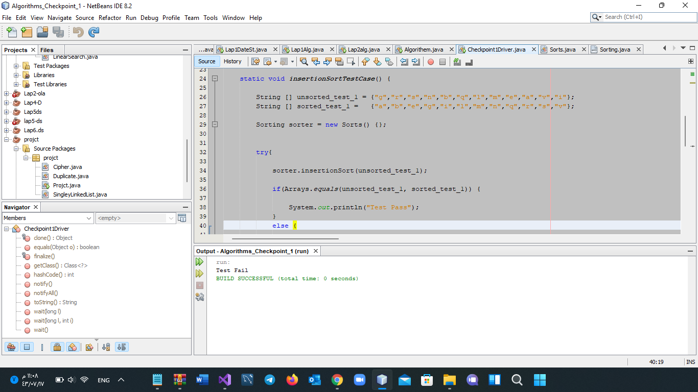 Solved Do Java Code For Do Method Insertion Sort String With 7368