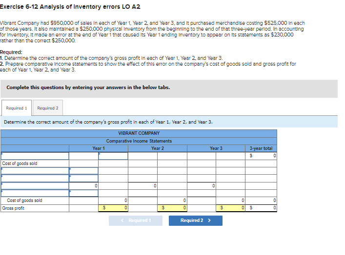 Solved Exerclse 6-12 Analysis of Inventory errors LO A2 | Chegg.com