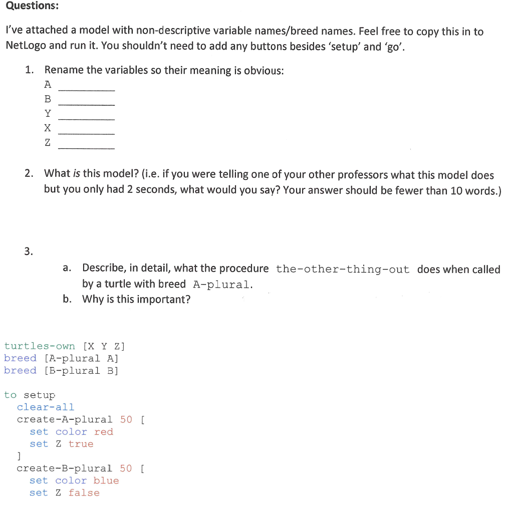 Questions: I've attached a model with non-descriptive | Chegg.com