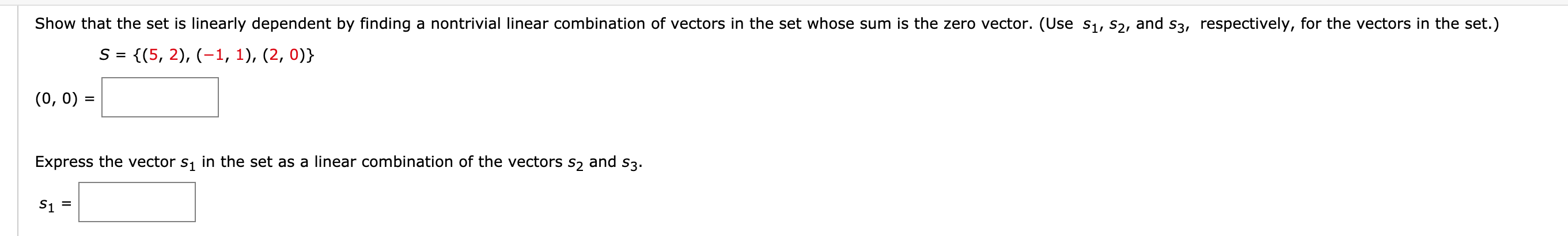 Solved Show that the set is linearly dependent by finding a | Chegg.com