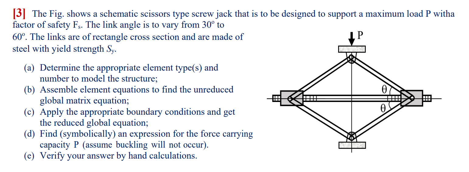 [3] The Fig. shows a schematic scissors type screw | Chegg.com