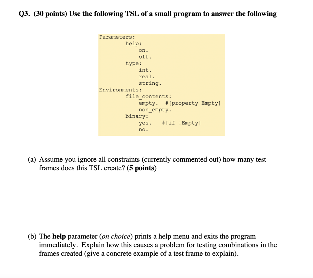 Solved Q3. (30 points) Use the following TSL of a small | Chegg.com