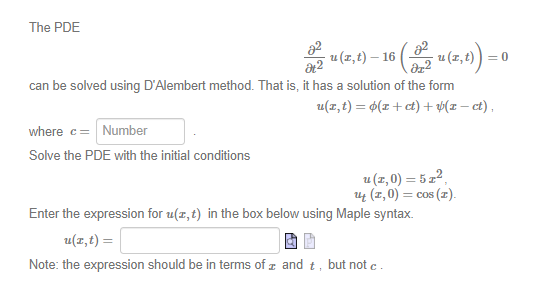 Solved ( 4 (2,4)) = 0 The PDE 32 u ) 242 a22 can be solved | Chegg.com