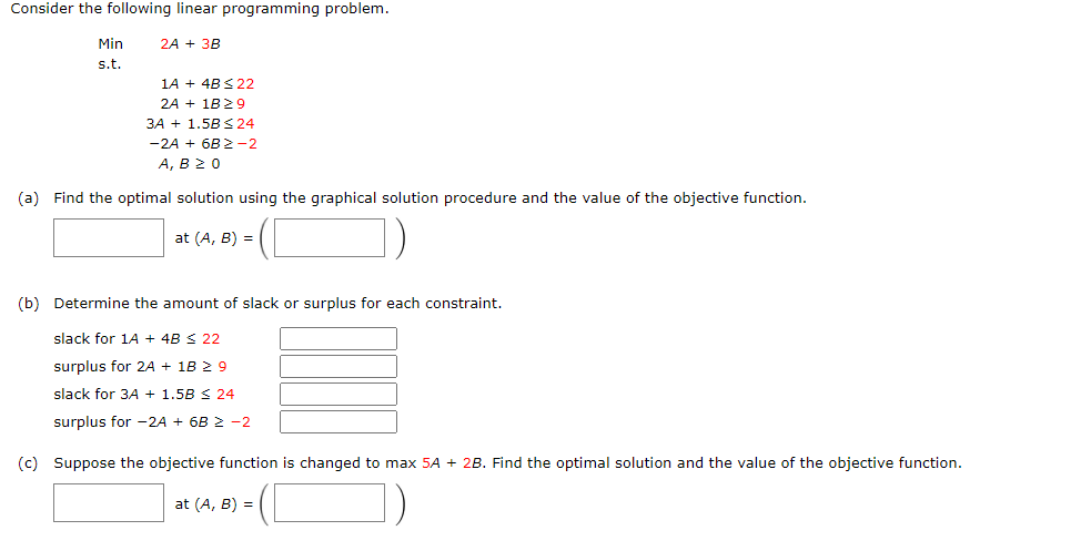 Solved Consider the following linear programming problem. 2A | Chegg.com