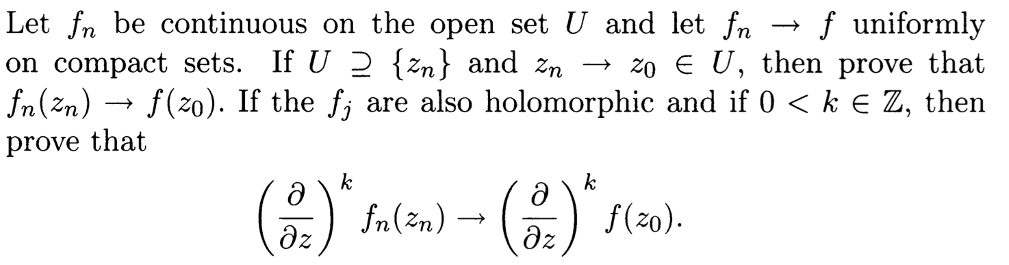 Solved Let fn be continuous on the open set U and let fn→f | Chegg.com