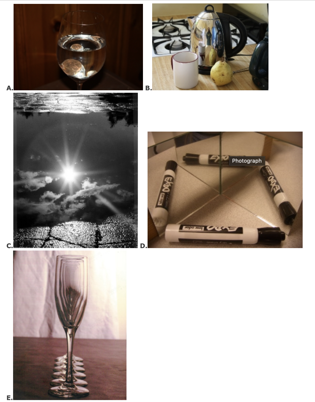 Solved REFLECTION Which of the photos above shows | Chegg.com