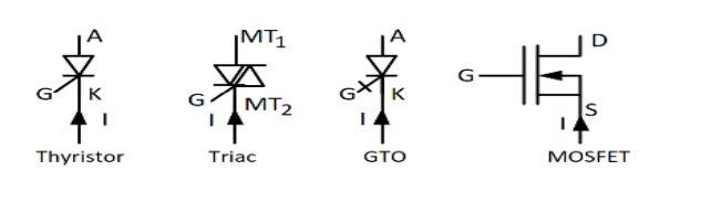 Solved IMT1 G- G MT2 s Thyristor Triac GTO MOSFET 5. Draw | Chegg.com