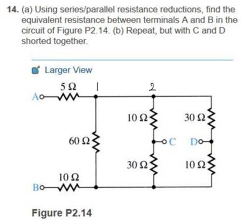 Solved 14. (a) Using series/parallel resistance reductions, | Chegg.com