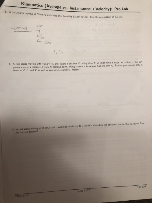 Solved Kinematics (Average vs. Instantaneous Velocity): | Chegg.com