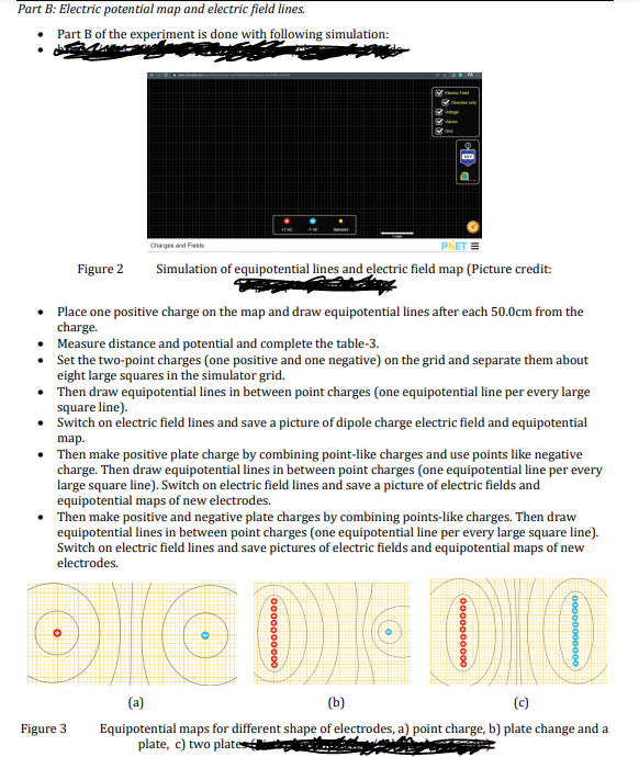 Part B: Electric potential map and electric field | Chegg.com