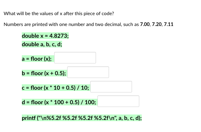 Solved What will be the values of x after this piece of | Chegg.com